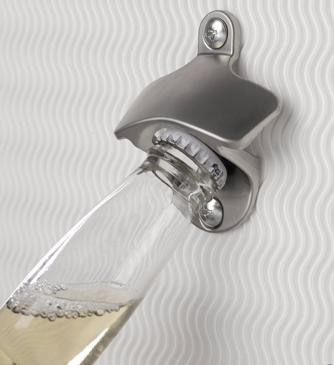 Alued 10 PCS Wall Mount Bar Beer Coke Bottle Wine Soda Cap Opener Brushed Chrome Silver