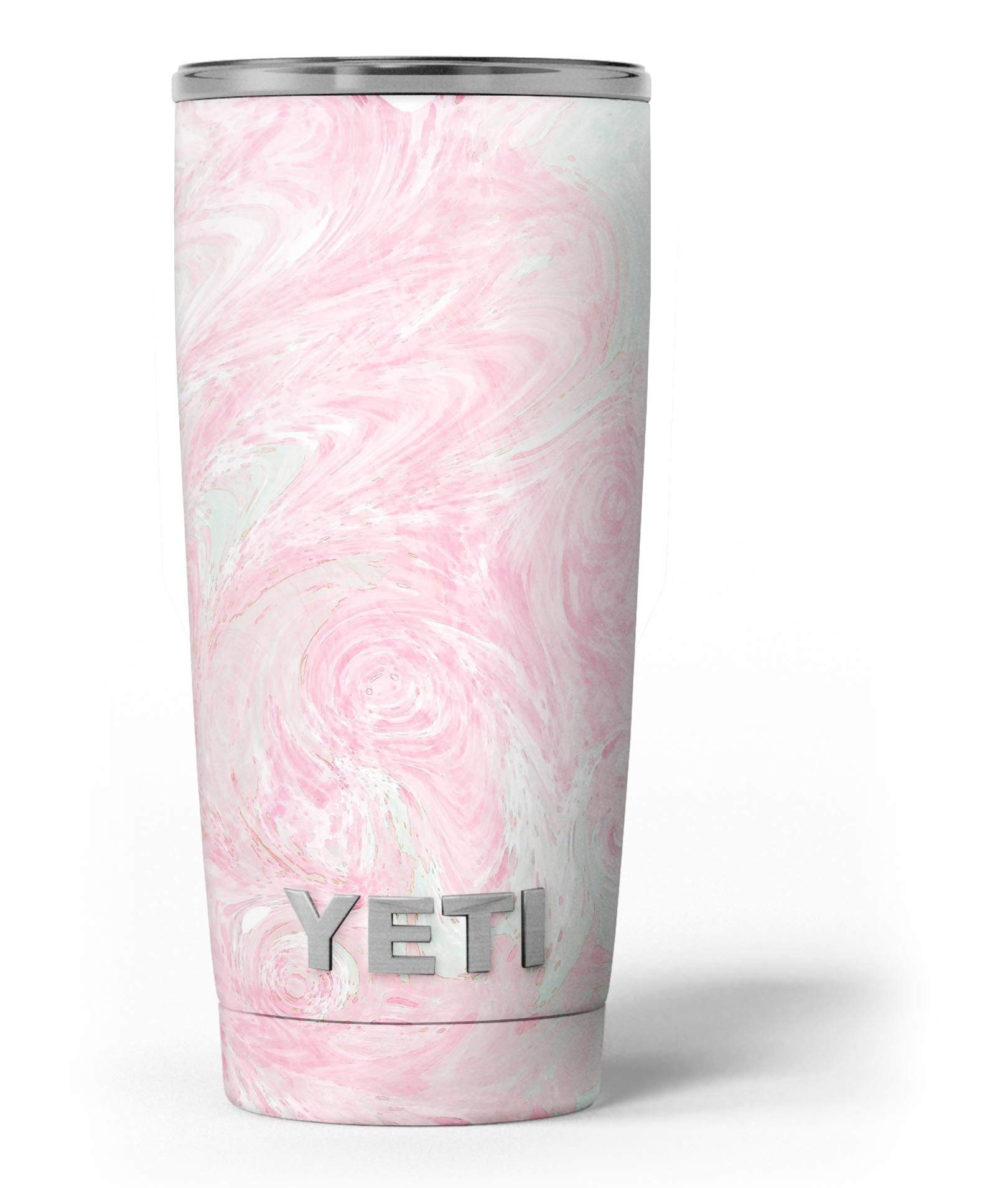 Design Skinz Pink and Teal Slate Marble Surface - Skin Decal Vinyl Wrap Kit Compatible with The Yeti Rambler Cooler Tumbler Cups