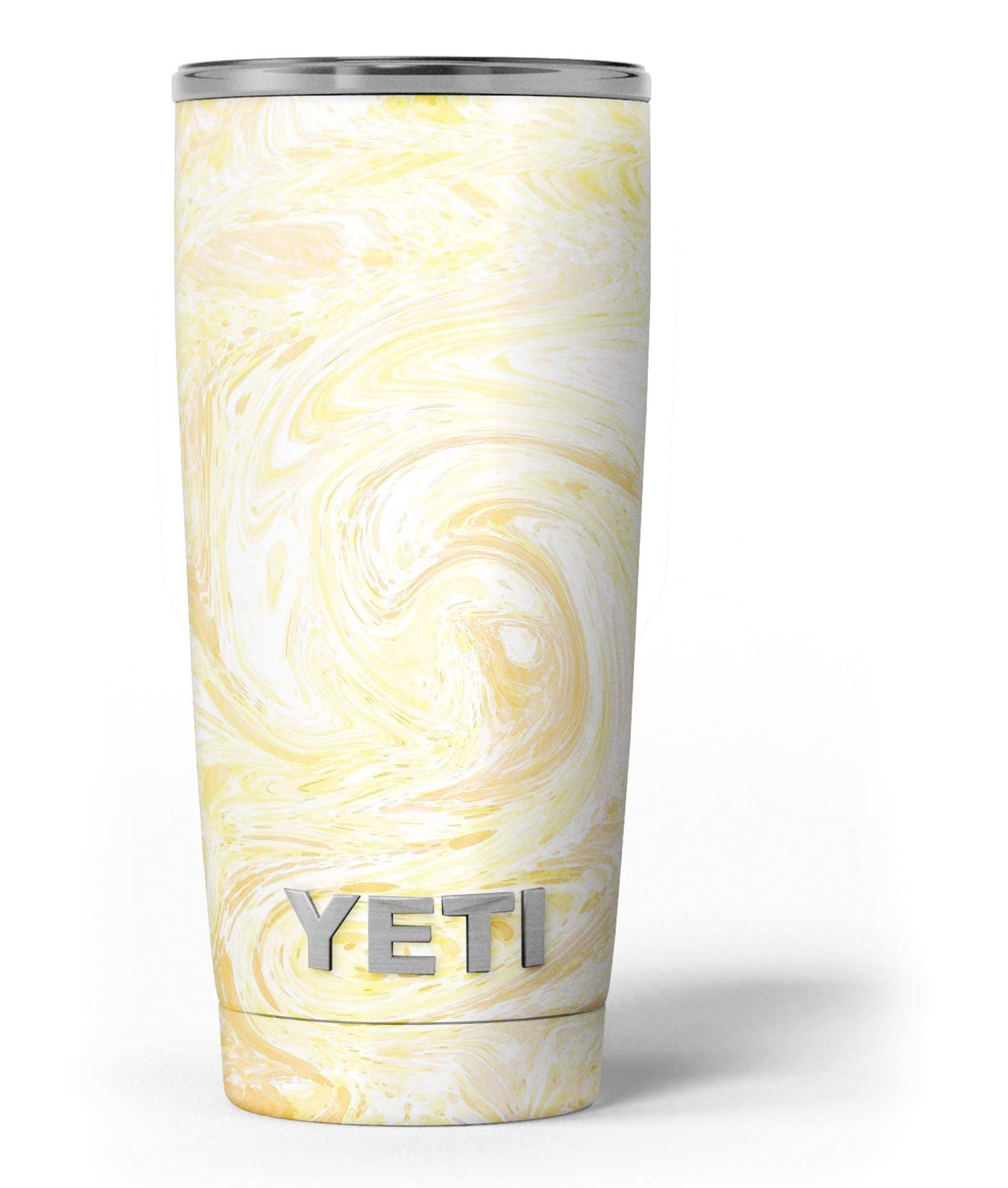 Design Skinz Yellow Slate Marble Surface V21 - Skin Decal Vinyl Wrap Kit Compatible with The Yeti Rambler Cooler Tumbler Cups
