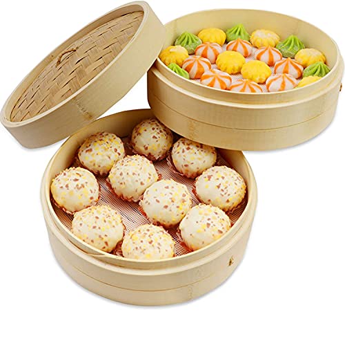 8Pcs Round Silicone Steamer Liners,13inch Non-stick Silicone Steamer Mesh Mat,Reusable Bamboo Steamer Liner Pad Dim Sum Mesh for Home Kitchen Cooking (8, 13 x 13 inch)