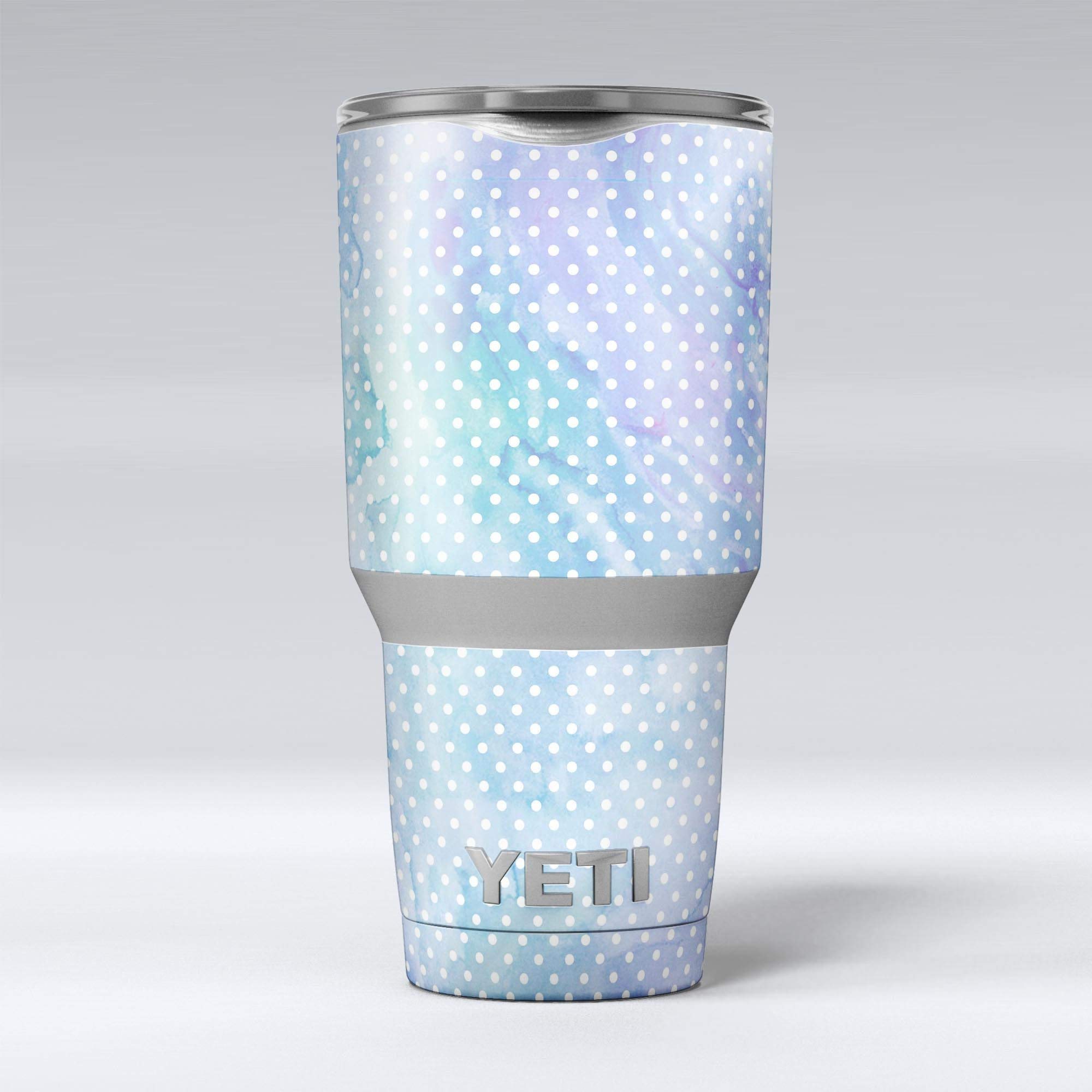 Design Skinz Micro Polka Dots Over Blue Watercolor Surface - Skin Decal Vinyl Wrap Kit Compatible with The Yeti Rambler Cooler Tumbler Cups