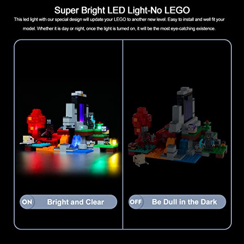 BrickBling Light Kit for Lego Minecraft The Ruined Portal 21172 Building Kit, LED Lighting for Lego Minecraft Set (No Model, Only Lights)