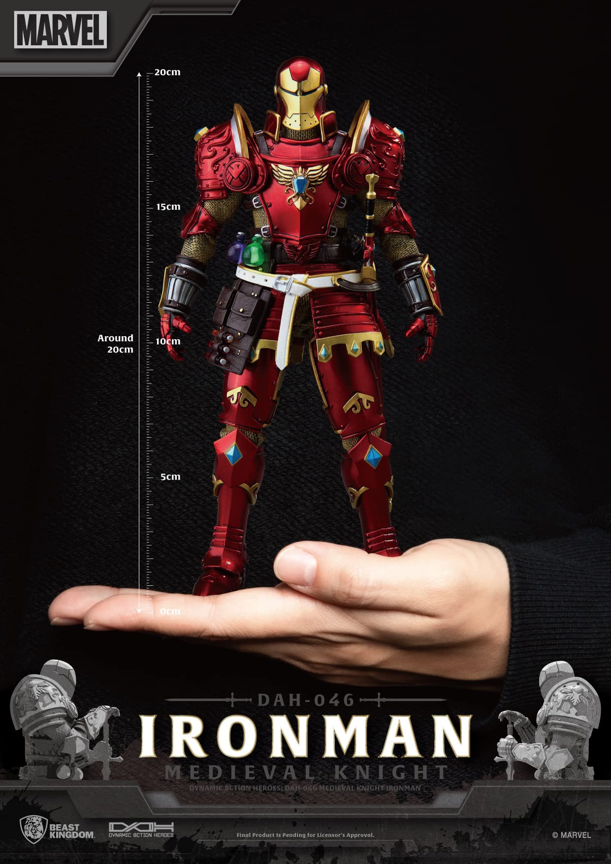 Beast Kingdom Medieval Knight Iron Man DAH-046 Dynamic 8ction Action Figure, Multicolor