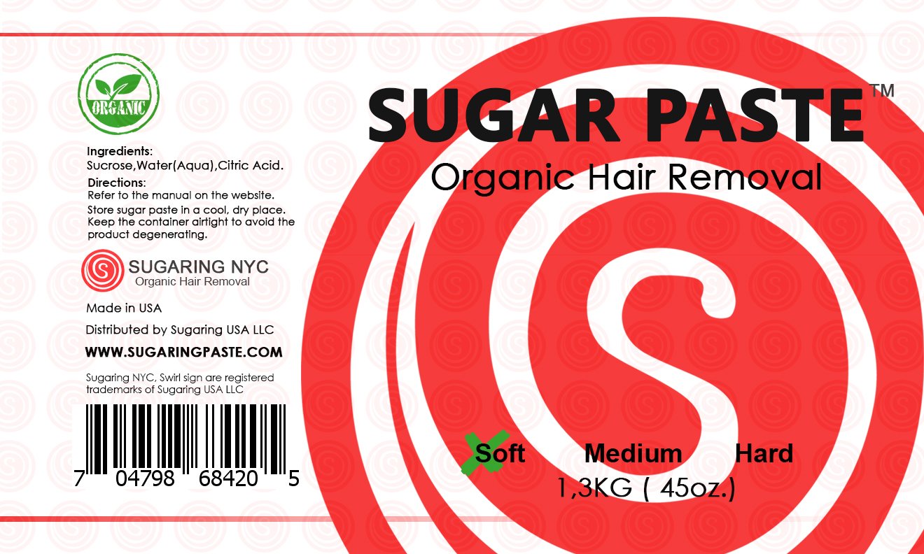Sugaring Paste by Sugaring NYC Legs Package - Soft Paste, 100 Strips, Wooden Spatulas