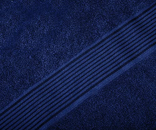 Belizzi Home Cotton 2 Pack Oversized Bath Towel Set 28x55 inches, Large Bath Towels, Ultra Absorbant Compact Quickdry & Lightweight Towel, Ideal for Gym Travel Camp Pool - Navy Blue