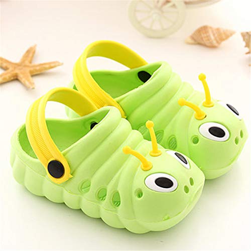 TMEOG Baby Sandals, Boys Girls Sandals Clogs Cute Caterpillar Slip On Lightweight Kid's Beach Slipper (Fruit Green, 2_years)