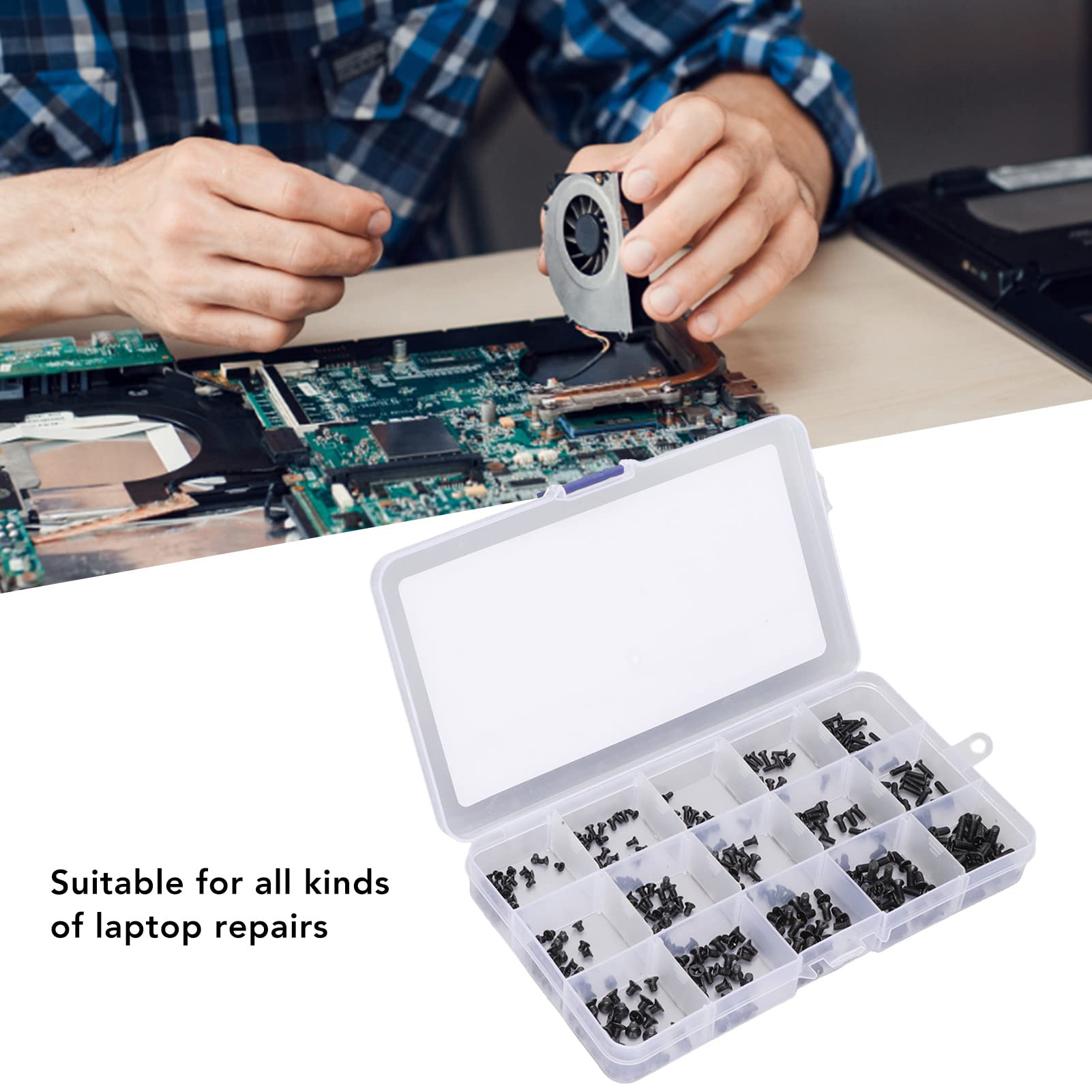 450 Pcs/Set M2 M2.5 M3 Laptop Notebook Computer Screws Replacement Kit, with Storage Box, for Repair of All Major Brands of Laptops