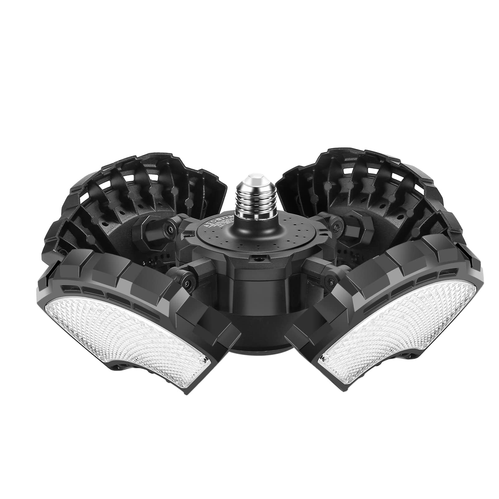 RensanR LED Garage Light, 140W Led Shop Light, 18500LM Deformable Garage Lights with 4 Adjustable Panels Equipped with E26/E27 Base for Warehouse, Barn and Attic