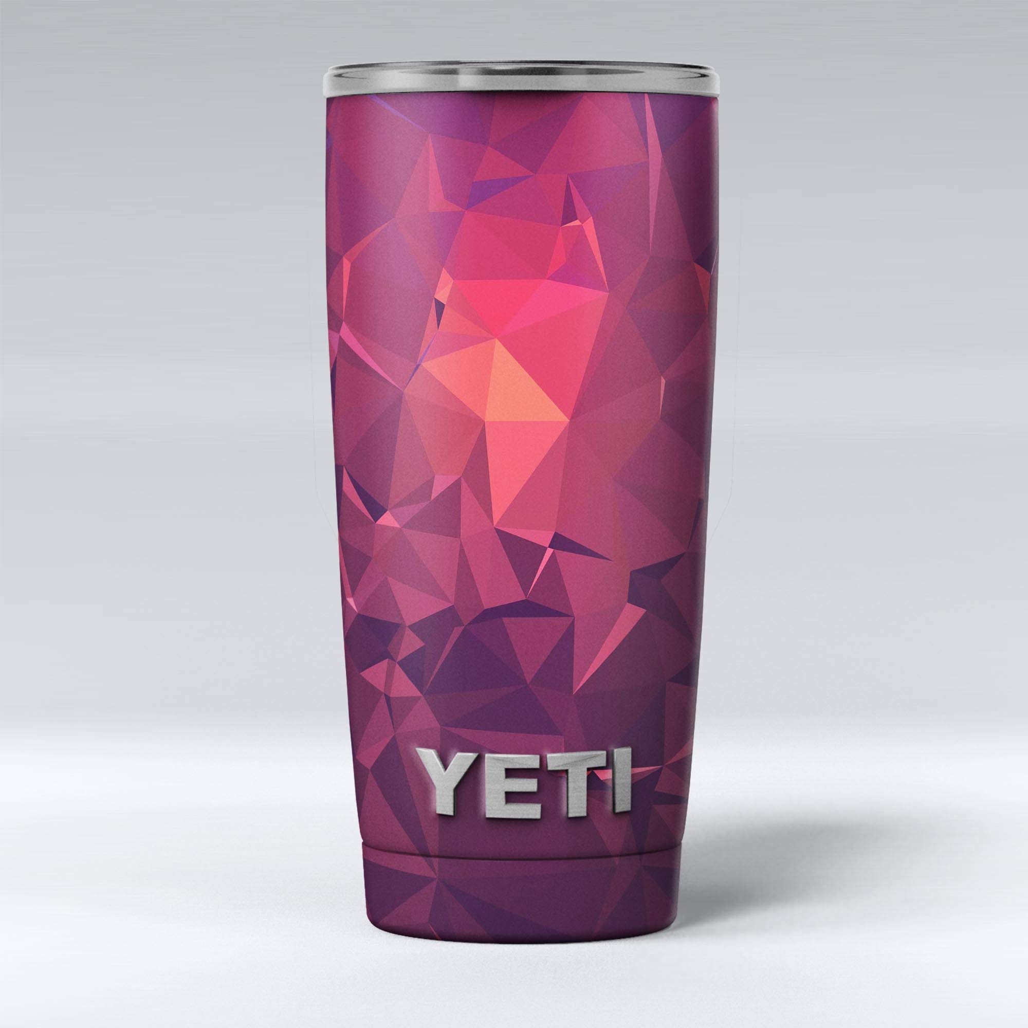 Design Skinz Dark Pink Geometric V19 - Skin Decal Vinyl Wrap Kit Compatible with The Yeti Rambler Cooler Tumbler Cups