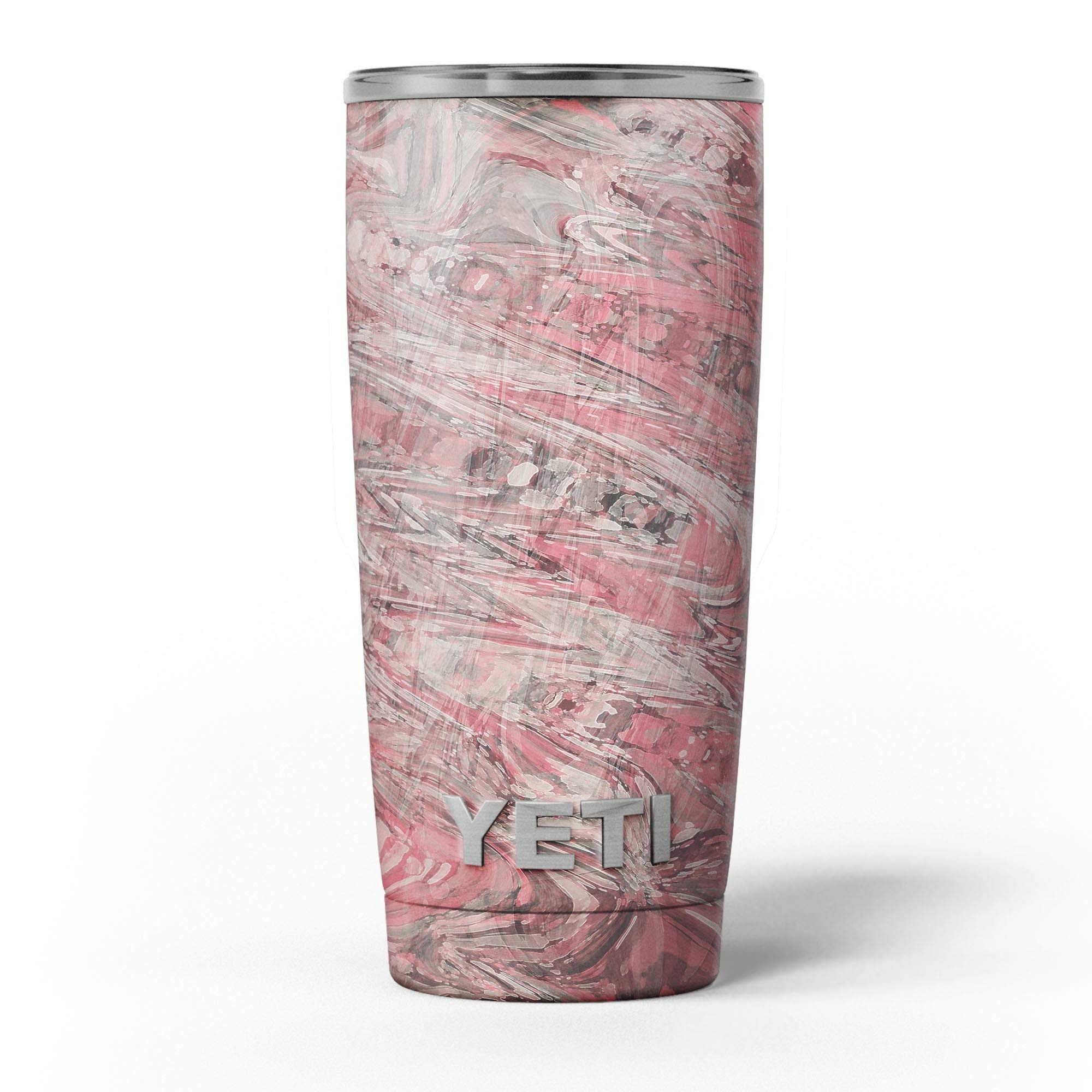 Design Skinz Red Slate Marble Surface V40 - Skin Decal Vinyl Wrap Kit Compatible with The Yeti Rambler Cooler Tumbler Cups