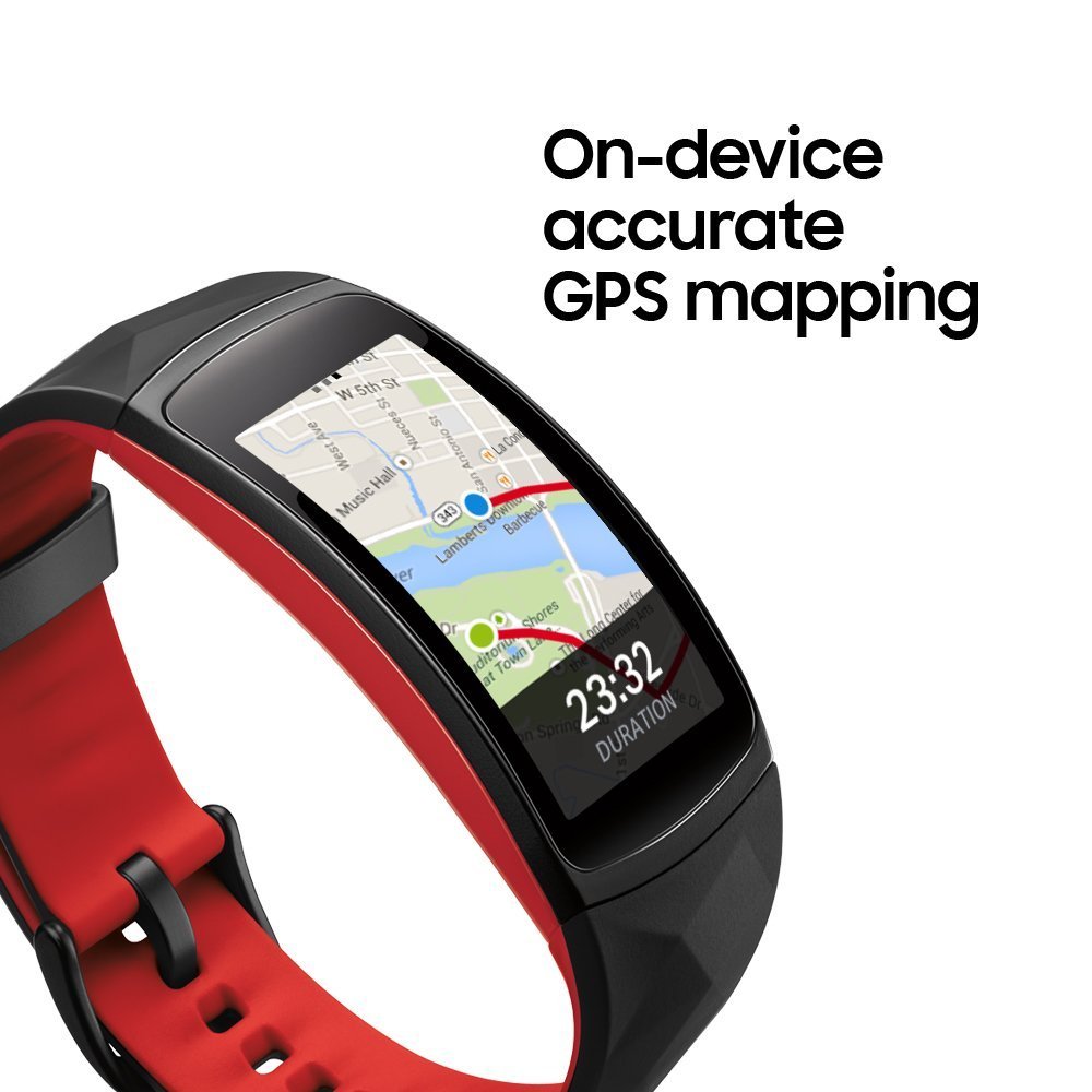 SAMSUNG Gear Fit2 Pro Fitness Smartwatch (Small) - Red (Renewed)