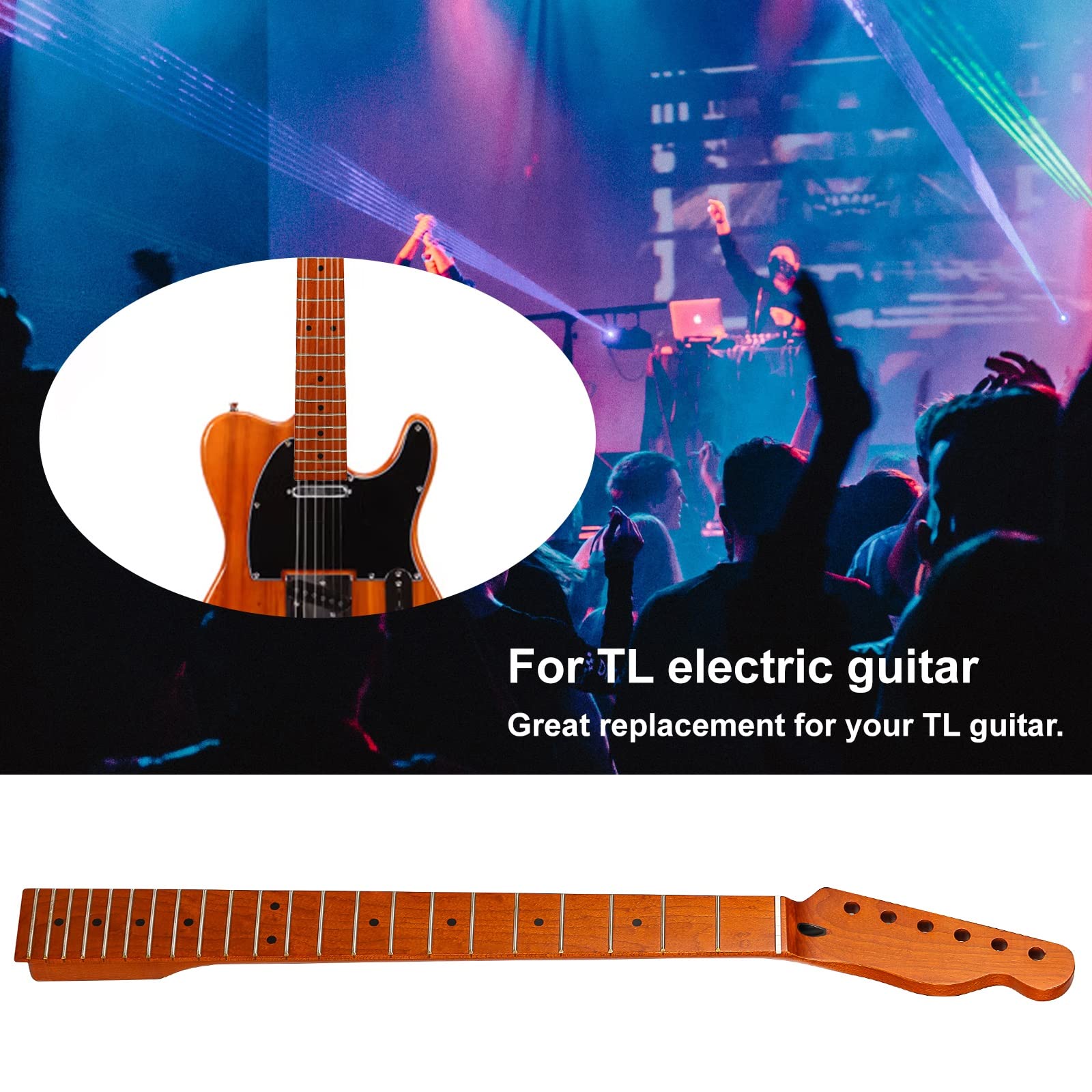 22 Frets Electric Guitar Neck Roasted Maple "C" Shape for TL Guitar Parts Replacement
