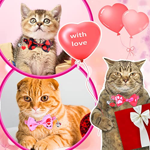 9 Pcs Holiday Cat Collars Easter Breakaway Cat Collar with Bow Tie and Bell Adjustable St. Patrick's Day Valentine's Day and Safety Buckle Collars for Kitten Puppy Festivals and Daily (Medium)
