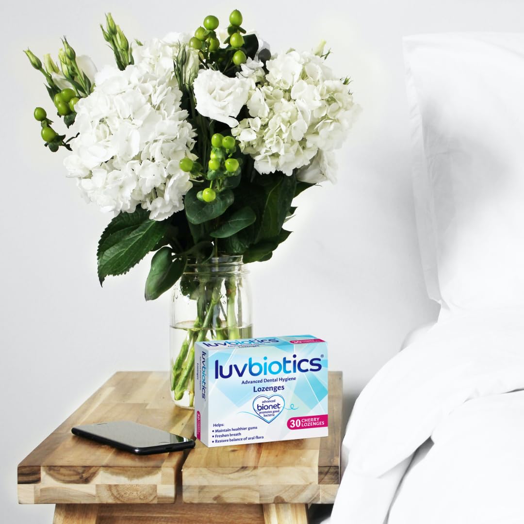 Luv Biotics Cherry Lozenges with Oral Probiotics, Xylitol & Aloe Vera - Pack of 30 lozenges