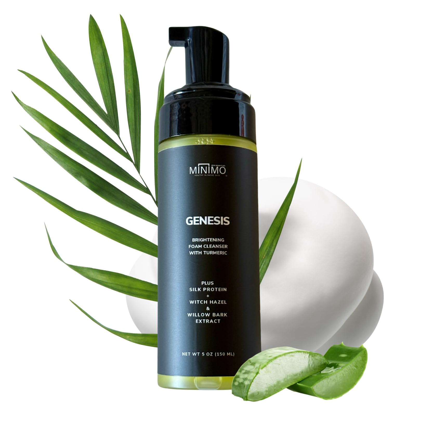 Minimo Bath & Body Genesis Sulfate-Free Turmeric Facial Cleanser | Turmeric Foaming Cleanser For Sensitive Skin | Facial Wash For Women & Men, Oily Skin - 5 fl oz