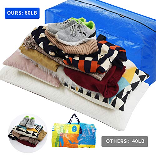 Acnusik 6 Pack Heavy Duty Moving Bags Extra Large Storage Bags, XL Moving Totes Cloth Storage Bags with Zippers Backpack for Clothing Storage, College Moving,Compatible with IKEA Frakta Hand Cart