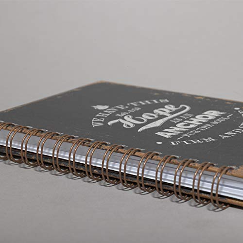 Christian Art Gifts Large Hardcover Notebook/Journal | Hope As An Anchor β Hebrews 6:19 Bible Verse | Vintage Inspirational Wire Bound Spiral Notebook w/192 Lined Pages, 6β x 8.25β