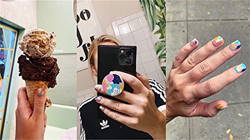 Foldable Cell Phones Stand and Tablets Holder - (3 Pack) Heart Black White Marble