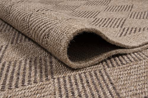 Adiva Rugs Jute Sisal Area Rug in Natural Look for Indoor Outdoor Use, Comfortable, Strong, Durable, Patio, Porch, Hallway (Mocca, 2β X 3β)