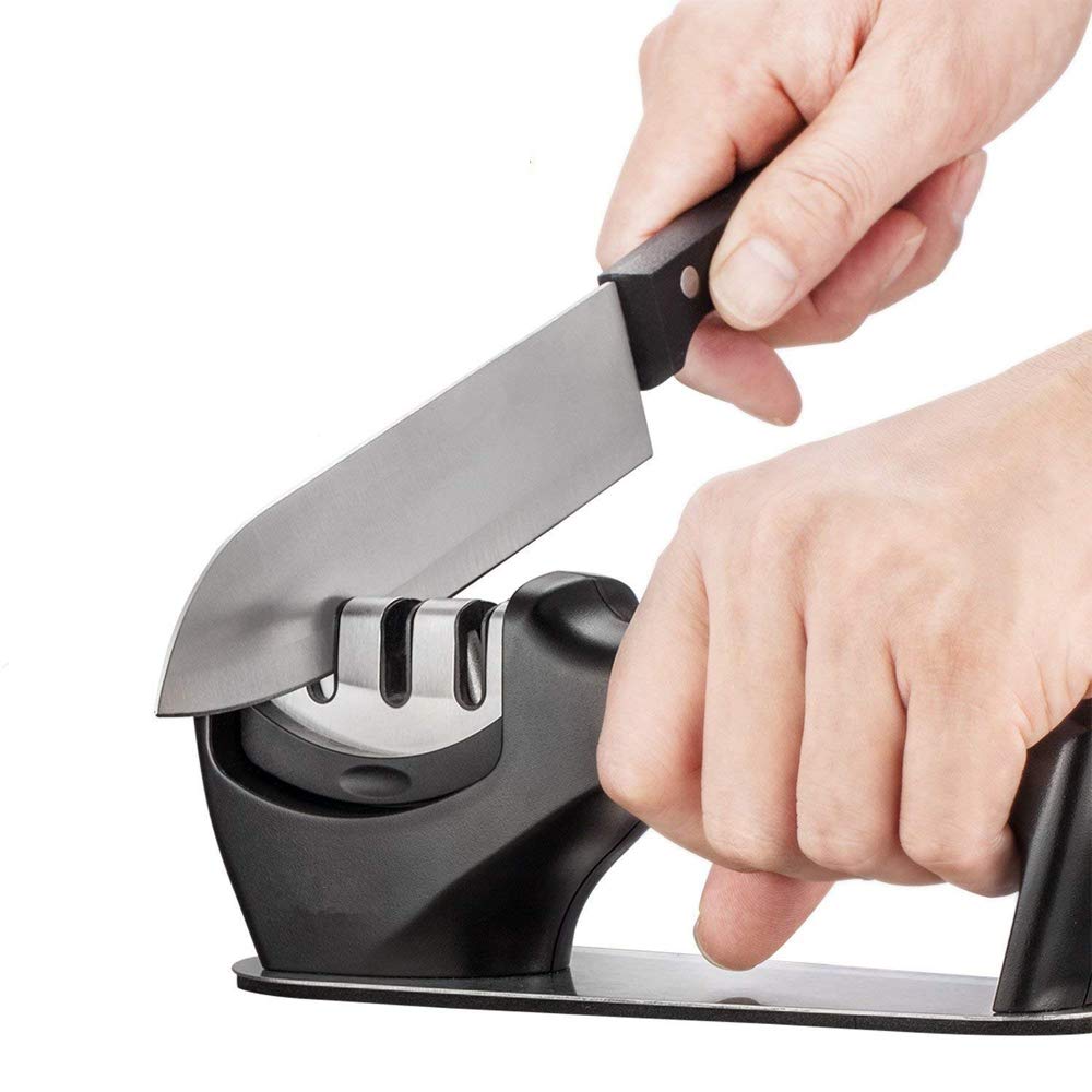 3-Stage Kitchen Knife Sharpener,Professional Knife Sharpening Tool to Restore Non-Serrated Blades Quickly,Helps Repair, Restore and Polish Blades Kitchen,Knife Accessories