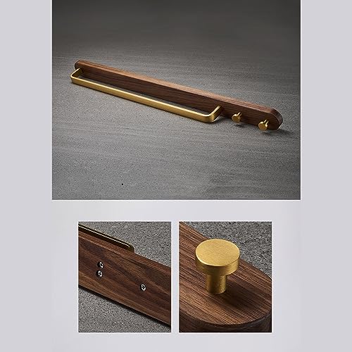 Bathroom Towel Holder Wood Towel Bar with Metal Rod Wall Mounted Towel Rack Multifunctional Bathroom Accessory No Towel Rack Stand
