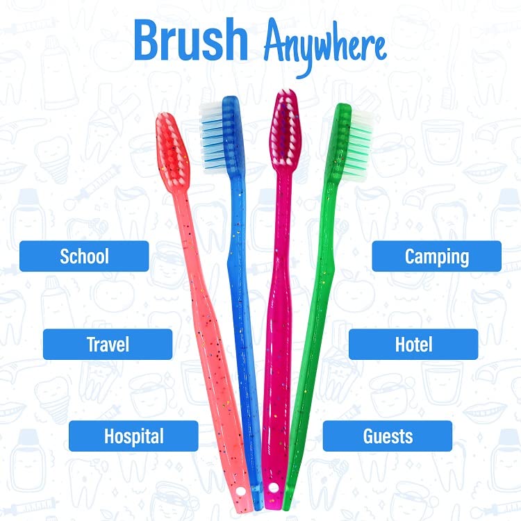 Bottles N Bags MEGA Pack Kids Disposable Toothbrushes with Paste | Children's Bubblegum Pre-Pasted & Individually Wrapped Toothbrush Bundle | Perfect for School, Camp, Summer Vacation, (144 Pack)