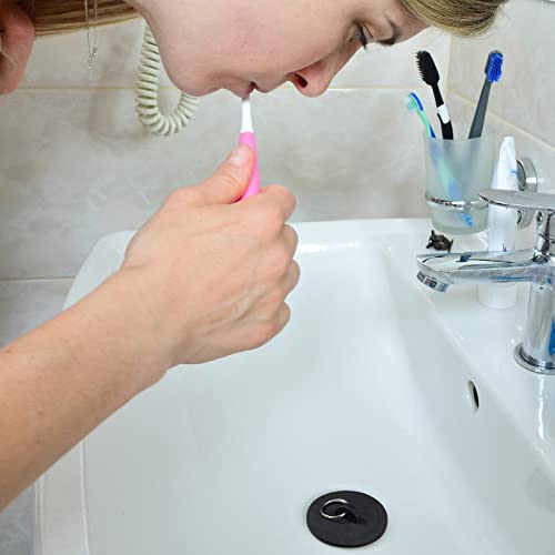 4 Pieces Tub Stopper Set Rubber Sink Stopper Drain Plug with Hanging Ring for Bathtub, Kitchen and Bathroom, Black (1-5/8'')