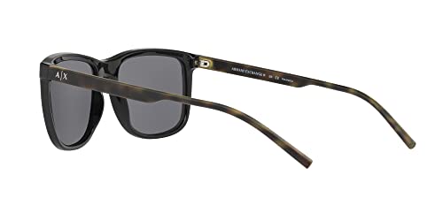 A|X ARMANI EXCHANGE Men's AX4070S Square Sunglasses, Black/Grey Polarized, 57 mm