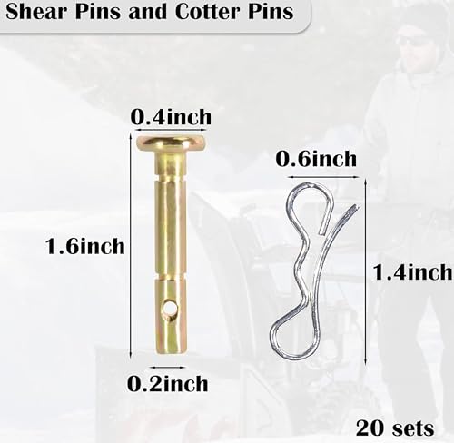 4 PK 738-04124 Shear pins and 714-04040 Cotter pins for MTD Craftsman Cub Cadet Troy Bilt Snow Throwers Shear Pin Kit 738-04124A Shear Pins