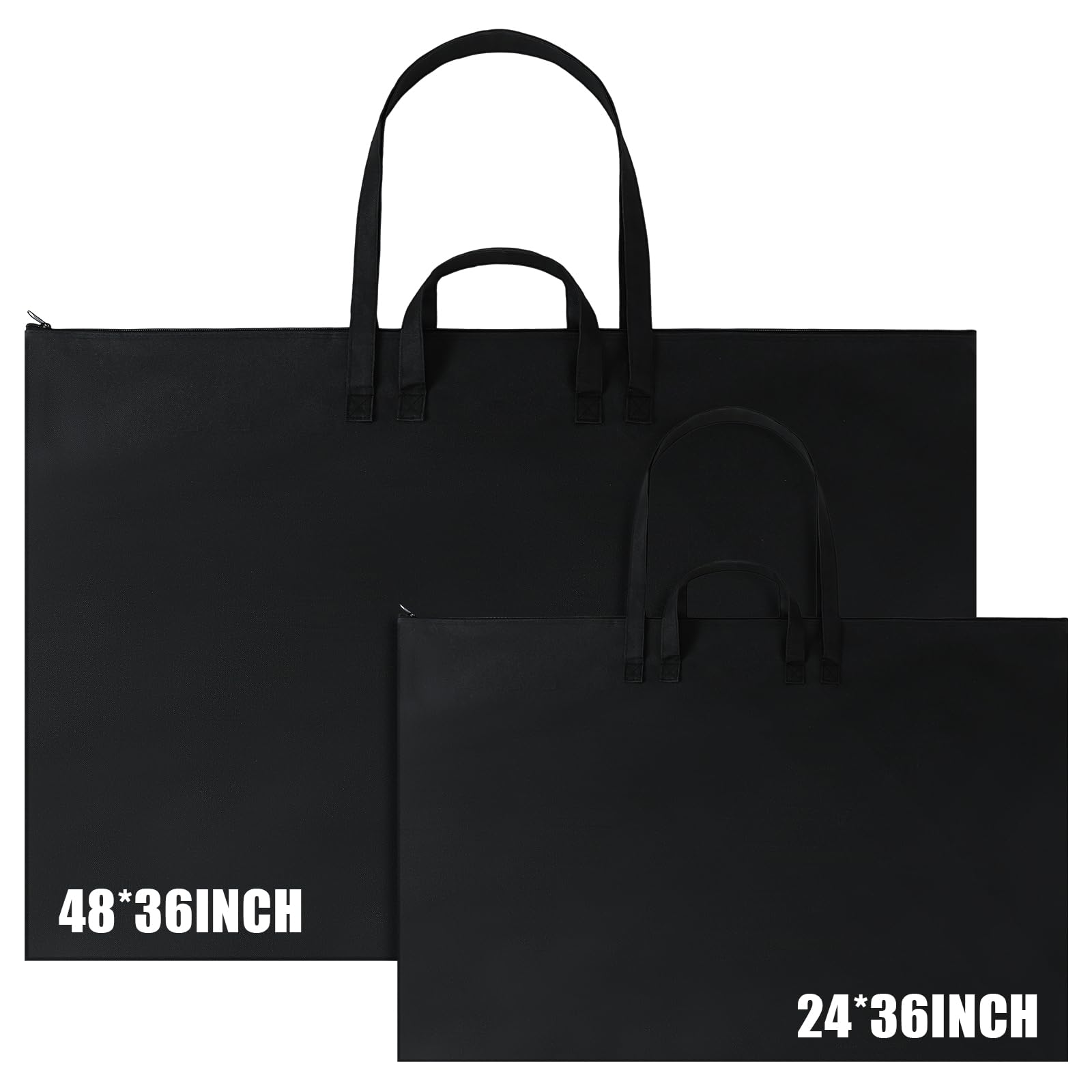 Abbylike 2 Pcs Art Portfolio Case 36 x 48 and 24 x 36 Inch Art Portfolio Storage Large Poster Board Bag Waterproof Poster Carrying Tote with Nylon Shoulder for Artwork, Poster, Sketching and Drawing