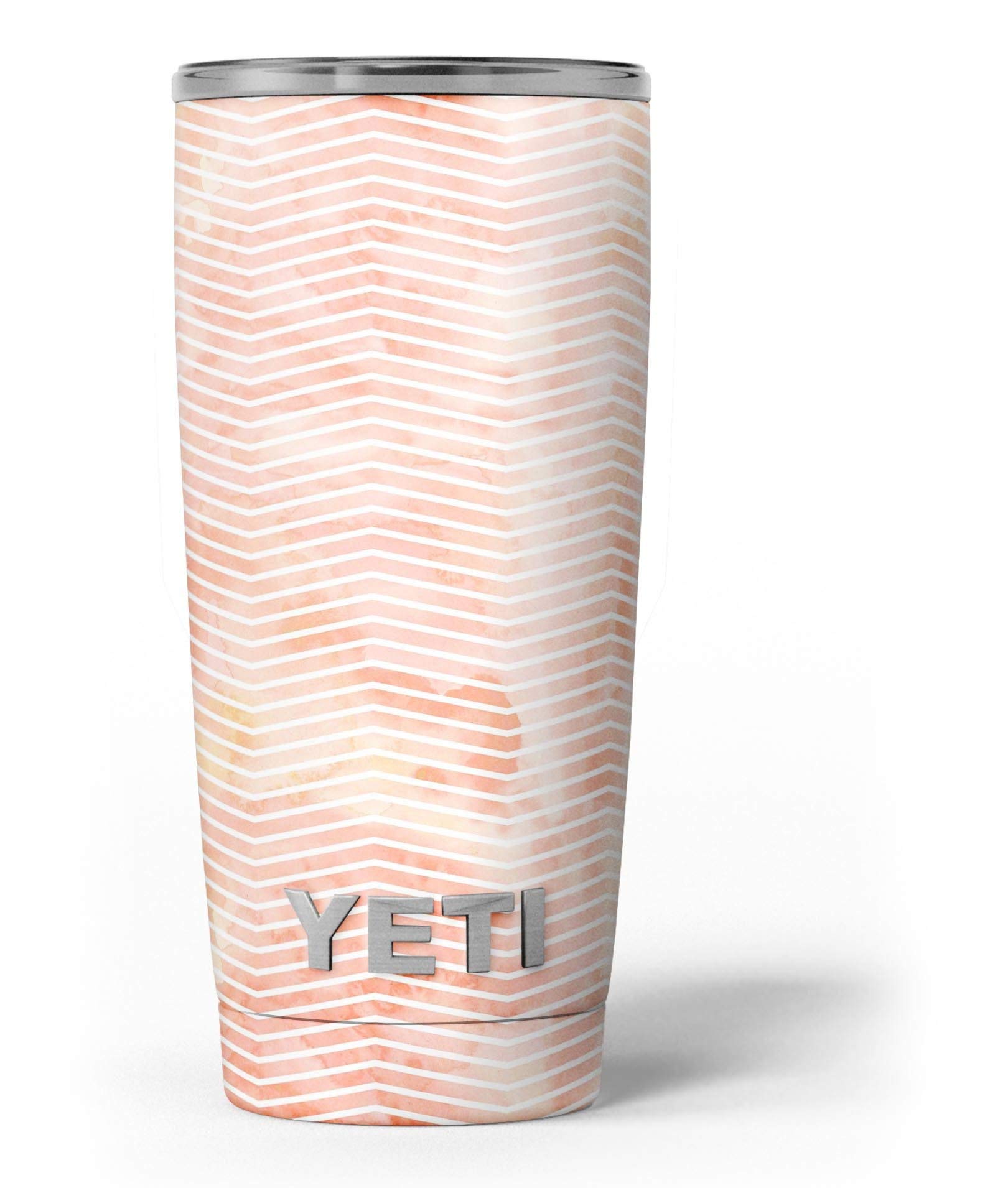 Design Skinz The Apricot Grunge Surface with Chevron - Skin Decal Vinyl Wrap Kit Compatible with The Yeti Rambler Cooler Tumbler Cups