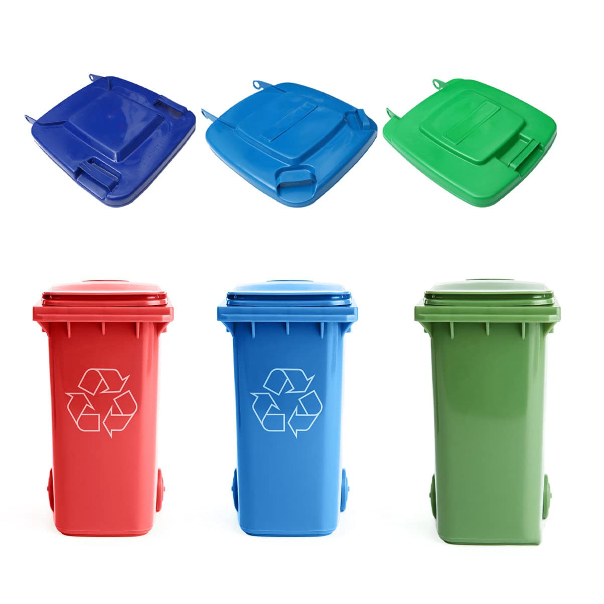 Baluue Outdoor Litter Box Square Trash Can Lid- Large Waste Bin Lid, Plastic Dustbin Lid Accessories for Outdoor Garden Replacement (Blue, 50L) Outdoor Trashcan