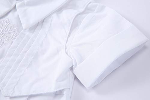 Bow Dream Baby Boy's 3 Pcs Christening Baptism Outfit Infant Romper Short Sleeve 12-18 Months