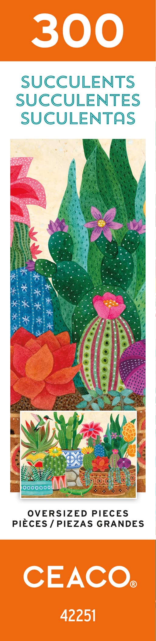 Ceaco - Succulents Collection - Stephanie's Succulents - 300 Piece Oversized Jigsaw Puzzle