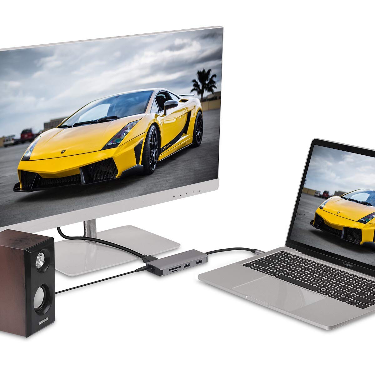 Type C 9 in 1 Hub to 4K HDMI Output, 2 USB3.0 Ports,SD/TF Card Reader,1000Mbps Network Adapter, 1 USB2.0 with PD3.0(100W) Charge