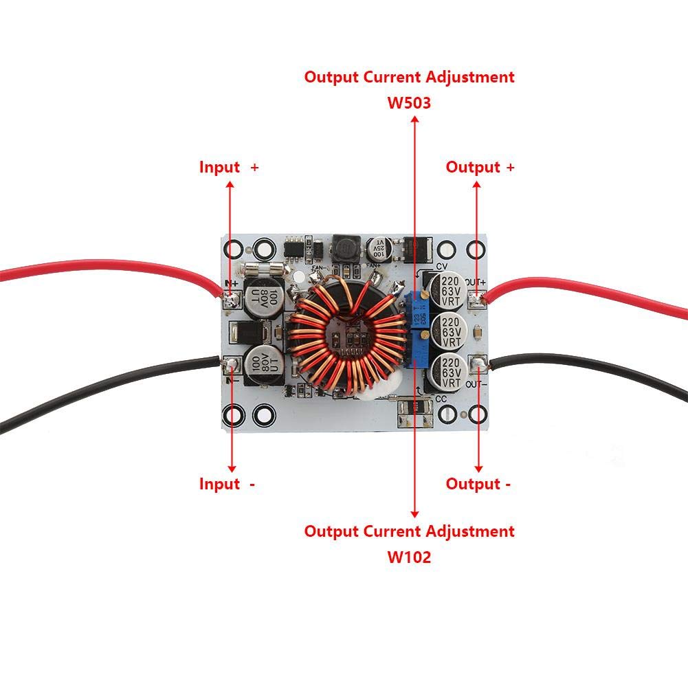 Oumefar 10.5-70V to 2.5-58V Step Up Down Module 10A 180W DC Boost Voltage Converter Adjustable Boost Converter Module for LED Driver