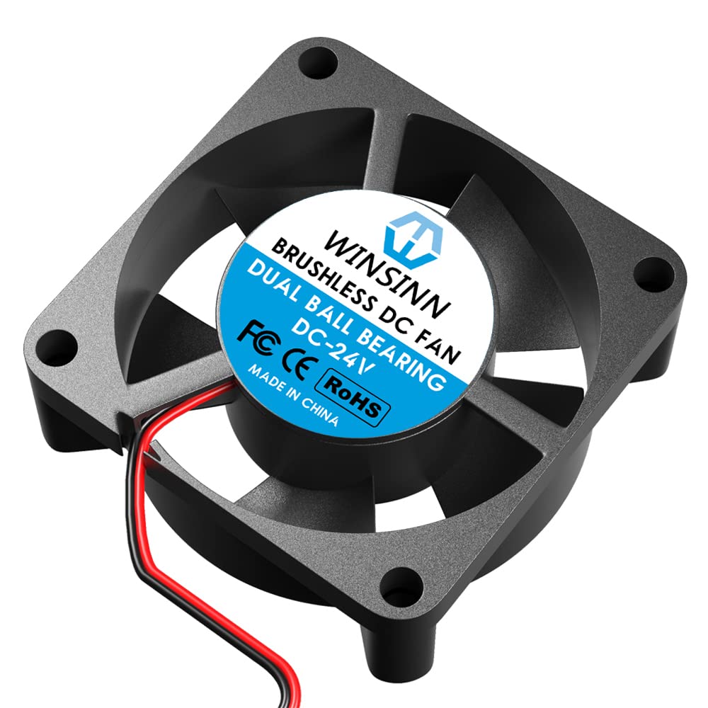 WINSINN 30mm Fan 24V, 3D Printer Micro 24 Volt Fans 3010 Dual Ball Bearing, Brushless Cooling 30mmx10mm 2PIN (Pack of 5Pcs)