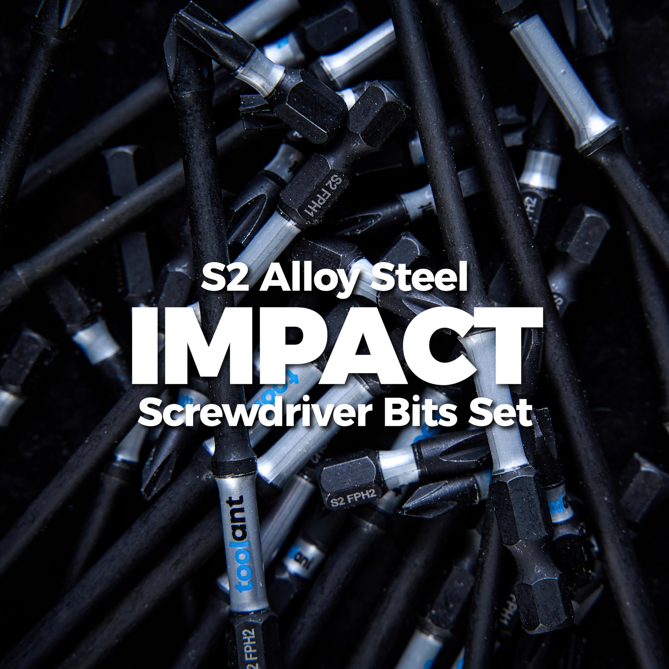 toolant 7pcs TB-Fit Electrician Impact Screwdriver Bit Set, 1/4” Hex-Shank S2 Steel, CNC Machined Tips with Magnetism, FPH1(PH1-SL4.5)FPH2(PH2-SL6)Screwdriver Bit Set