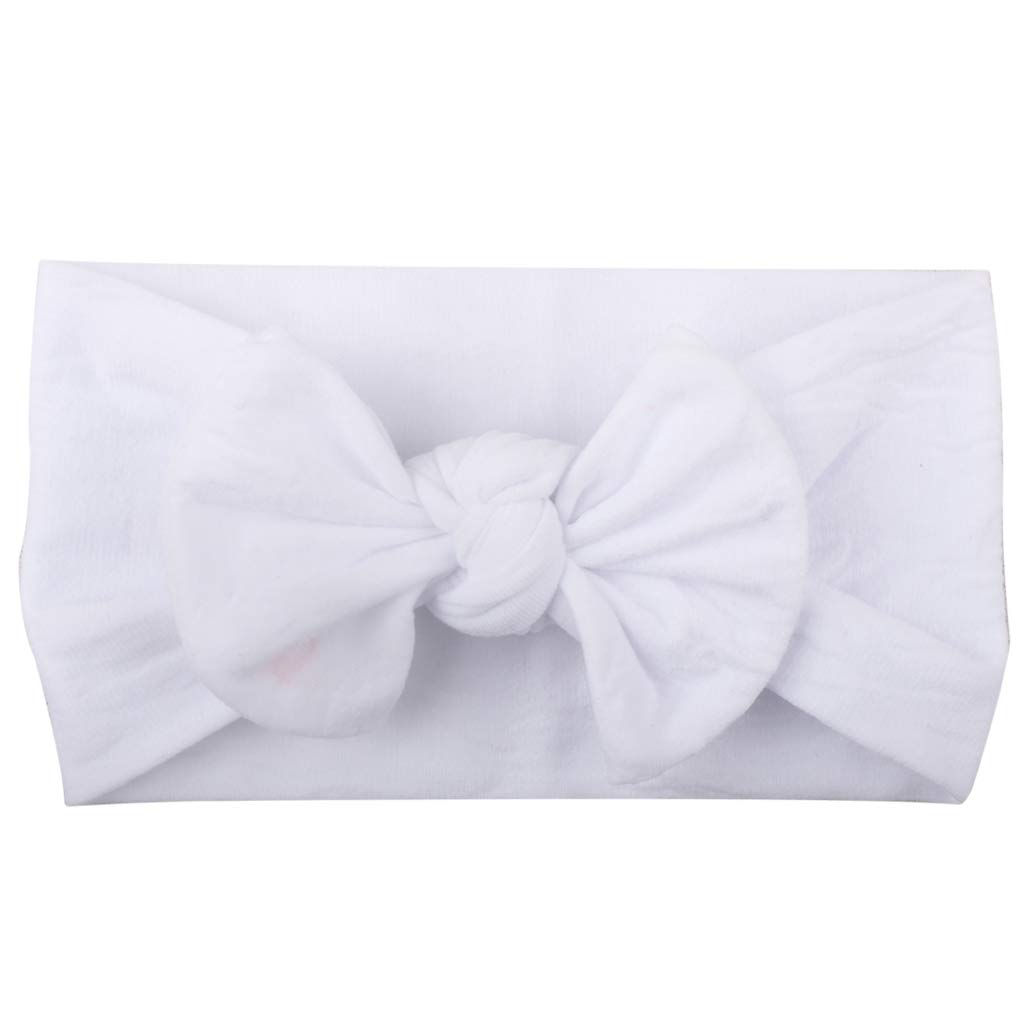 DED 18 Pieces Nylon Newborn Headbands Hair Bows Elastics Soft Bands Headwraps for Newborns Infants Toddlers