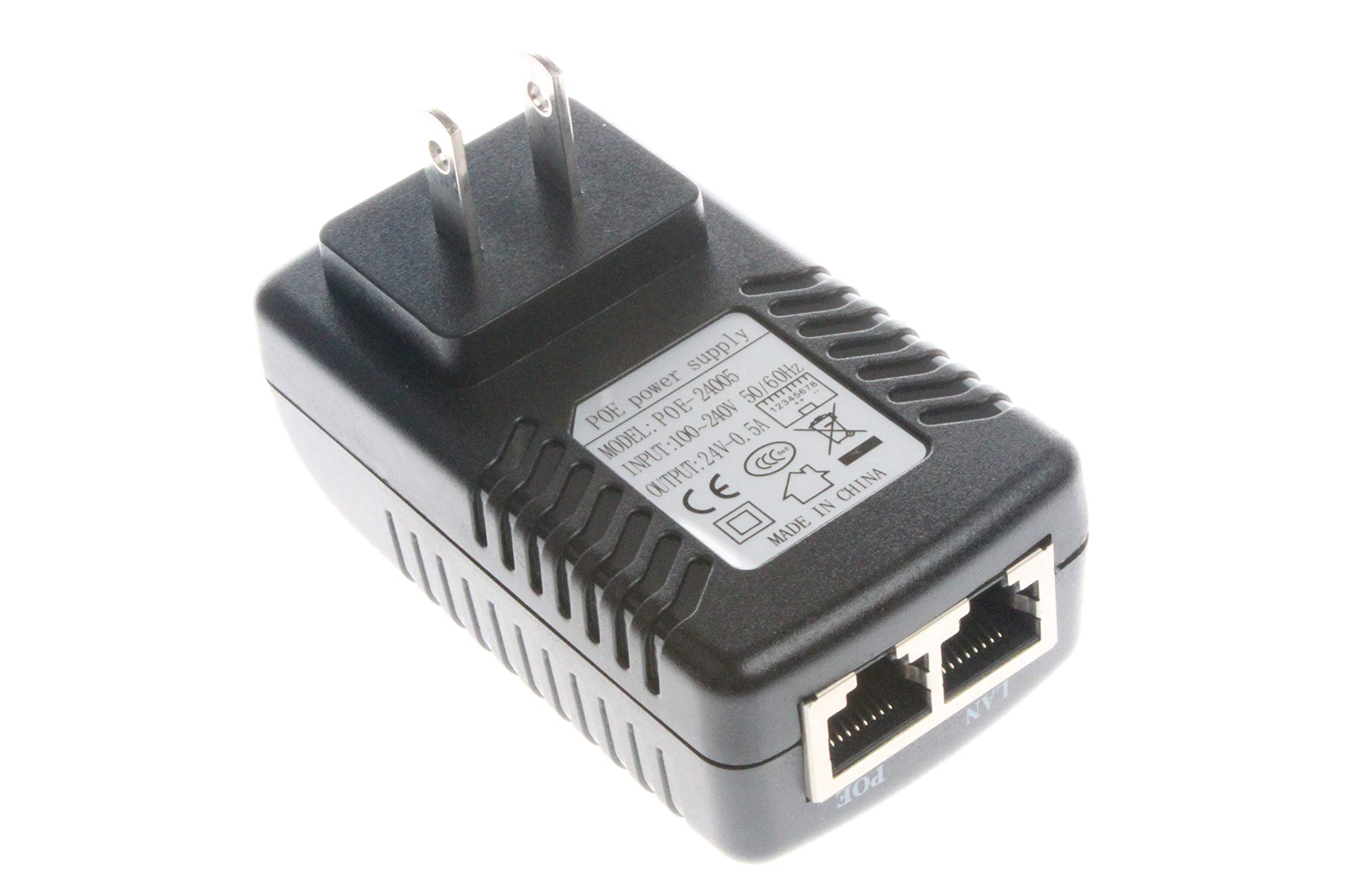 NOYITO 24V 0.5A PoE Injector Power Supply Adapter with Wall Plug IEEE 802.3af Compliant 10 100Mbps for IP Camera Voip Phones AP