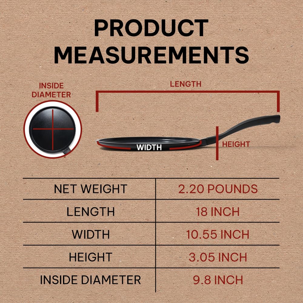 Alva Energy Ceramic Nonstick Crepe Pan Griddle Skillet Induction Non Toxic Cookware 9.8" PFAS, PFOA & PFTE Free, Pancake Pan, Egg Pan, Omelette Pan, Induction Safe, Add to Your Pots and Pans Set