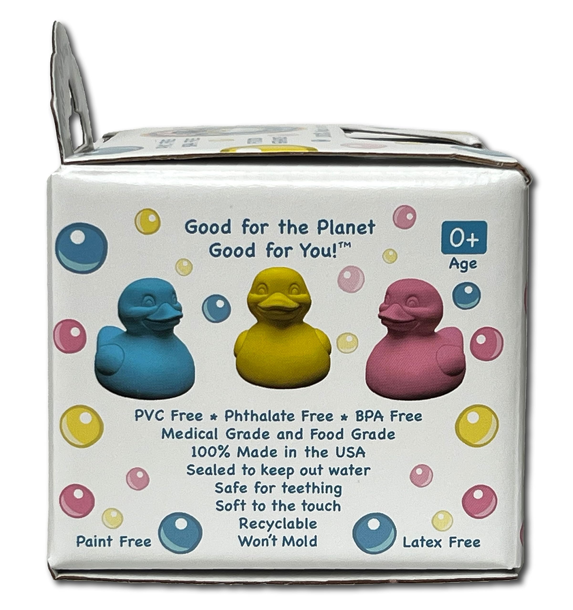 Celebriducks The Good Duck - BPA & PVC Free Rubber Duckie Baby Bath Toy Teether - Yellow