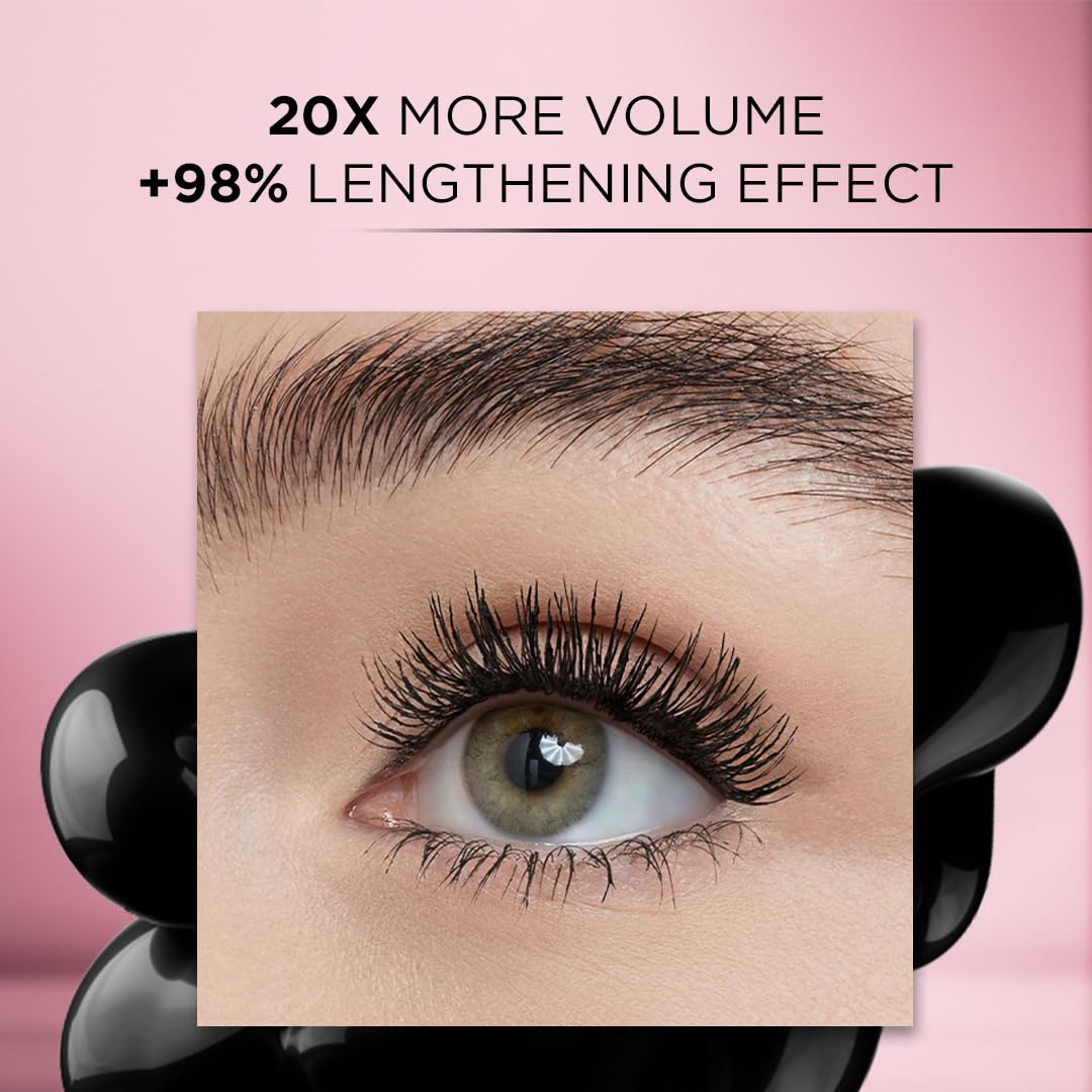 L'Oreal Paris Voluminous Makeup Lash Paradise Mascara, Voluptuous Volume, Intense Length, Feathery Soft Full Lashes, No Flaking, No Smudging, No Clumping, Mystic Black, 0.25 Fl Oz (Pack of 2)
