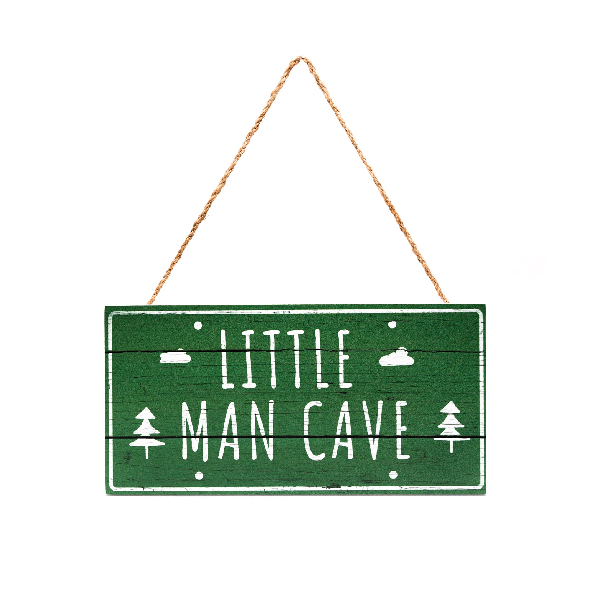 Boy Room Decor - 12"x6"x0.4", MDF Wood Plaque Sign - Kids Room Decor by Kindette, Toddler Door Sign - Baby Decor for Nursery - Little Man Cave - Boys Room Decorations - Door Decor Hanging in Bedroom