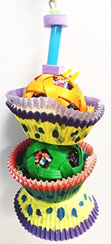 Bonka Bird Toys 1083 2CANE Cake Foraging Parrot cage Toys Cages Cockatiel Cages Small Quaker African Grey Finch