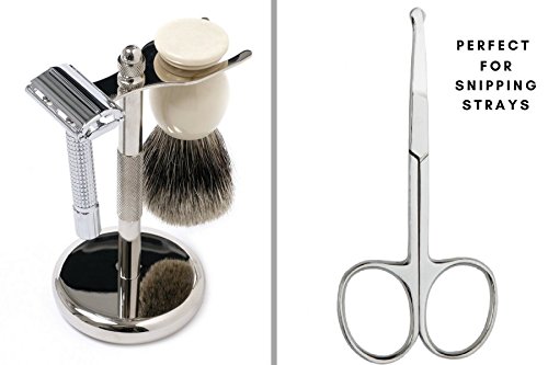 BeeSpring Rounded Nose Hair Scissors. Round Tip Scissor for Ear, Eyebrow, Beard and Mustache Trimming - 3.5" Blunt Nosed Tipped Grooming Trimmer