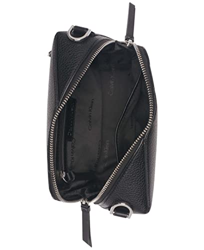 Calvin Klein Brenda Top Zip Crossbody, Black/Silver