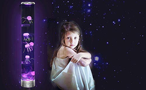 Lightahead LED Jellyfish Aqua Mood Lamp with 5 Color Changing Light Effects .The Ultimate Extra Large Sensory Synthetic Jelly Fish Tank Aquarium Mood Lamp. Ideal Gift (Extra Large)