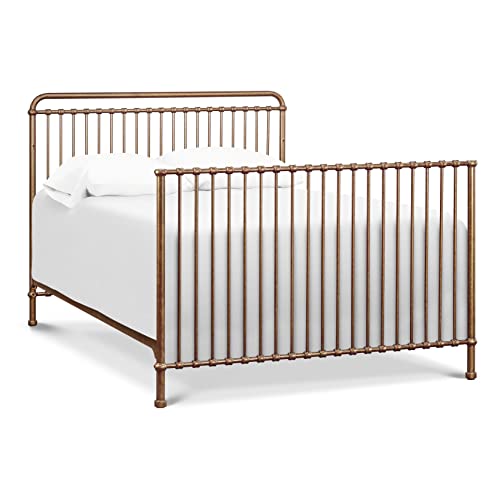 NAMESAKE Winston 4-in-1 Convertible Metal Crib in Vintage Gold, Greenguard Gold Certified