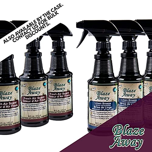 Blaze Away Commercial Air Freshener/Odor Eliminator & Smoke Neutralizer Spray - Professional Odor Removal - Cleans Strong Odors on a Molecular Level - Long Lasting Fresh Air Scent - 16oz Sprayer